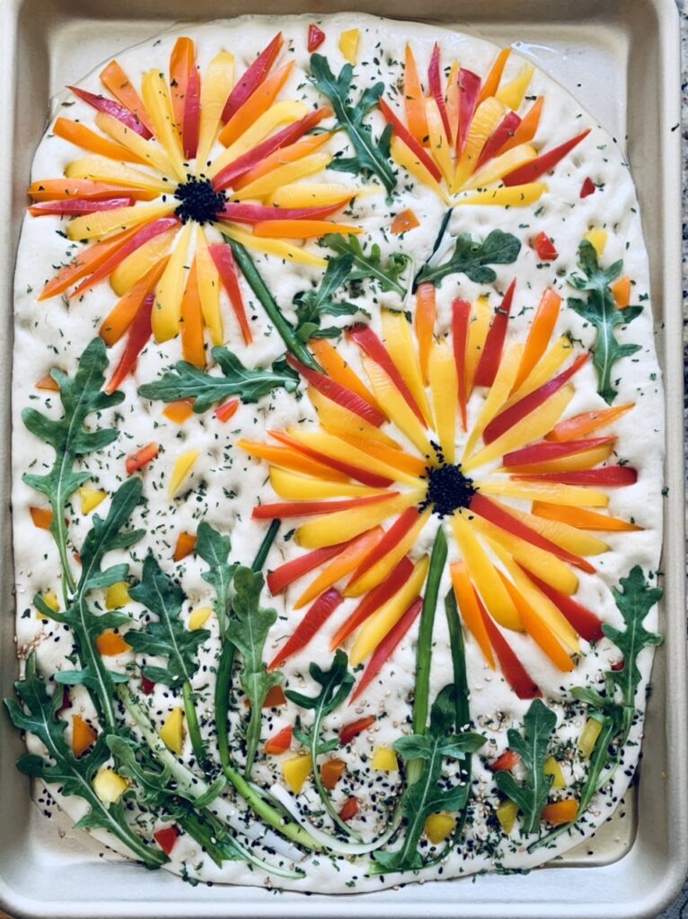 Let's Make Colorful Garden Focaccia! - Fab Food Flavors